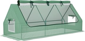 Skleník Outsunny se samostatnými okny, PE síťová fólie, UV odolný fóliový skleník z oceli, skleník na balkon a zahradu 240x90x90cm, skleník na rajčata