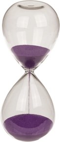 GiftyCity Skleněné přesýpací hodiny, 5 minut, 12,5 x 5 cm Barva: fialová