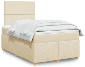 Box spring postel s matrací krémová 120x200 cm textil 3293545