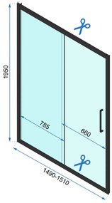 Sprchový kout REA RAPID SLIDE 130/dveře x 80/zástěna cm, černý/transparent - bez vaničky