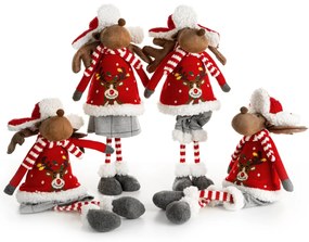 VÁNOČNÍ DEKORAČNÍ FIGURKA REINDEER 52CM VÍCEBAREVNÁ