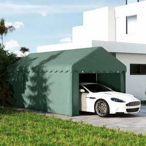 Outsunny přístřešek pro auto 3x6 m stanová garáž s rolovacími vraty, střechou, odnímatelnými bočními stěnami, UV odolný vodotěsný garážový stan příst…