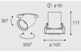 LED2 - LED Podhledové svítidlo HIDE LED/20W/230V CRI 90 černá