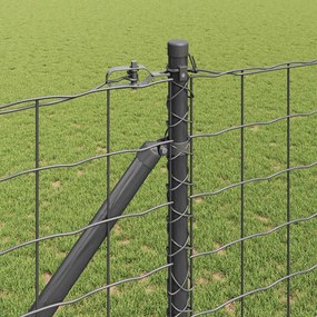 Evropský plot se hroty 10 x 1,4 m Ocel potažená PVC Šedá 3350663