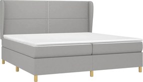 Box spring postel s matrací světle šedá 200 x 200 cm textil 3128469
