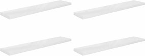 Plovoucí nástěnné police 4 ks lesklé bílé 120x23,5x3,8 cm MDF 323759