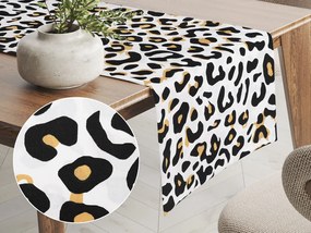 Biante Bavlněný běhoun na stůl Sandra SA-409 Leopardí vzor na bílém 20x140 cm