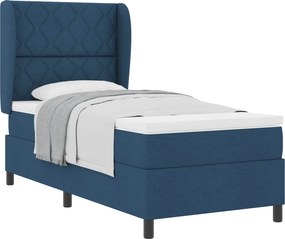 Postel s boxspringem s čelo Modrá 90 x 200 cm textil 3340612