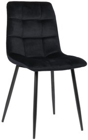 Jídelní židle Tilde ~ samet, kovové nohy černé - Černá