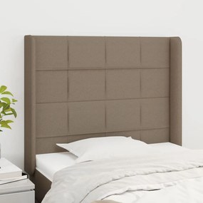 Čelo postele typu ušák taupe 103x16x118/128 cm textil