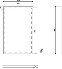 Sapho, AROWANA zrcadlo v rámu, 600x800mm, černá mat, AWB6080