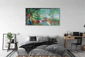 akrylový obraz Art setkání u jezera 140x70 cm