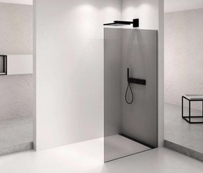 Polysan Architex - Sprchová stěna Walk-In, 116x210 cm, matná černá/kouřové sklo AXB120SC