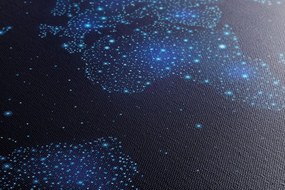 Obraz na korku mapa světa s noční oblohou