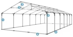 Zahradní Párty stan 8x8m - PVC PREMIUM Ohnivzdorný Barva: Bílá