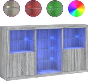Příborník s LED osvětlením šedý sonoma 181,5 x 37 x 100 cm 3209182