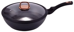 WOK pánev s nepřilnavým povrchem a poklicí 28cm Golden Line 54236