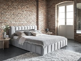 Eltap Čalouněná postel Lamica s úložným prostorem - ocel Materiál a barva potahu: Monolith 84 - šedá, Rozměry (cm): 140x200