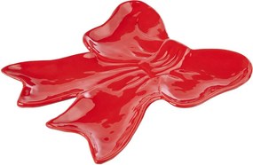 PRESENT Dekorační talíř mašle 30 cm - červená