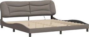 Rám postele s LED bez matrace Hvar taupe 200 x 200 cm textil 3213729