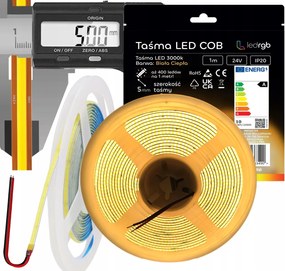 Led páska Neon Cob 24V 5 m 400 diod 3000K Bílá Teplá Tenká 5MM Světlá