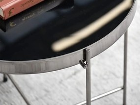 MPT Odkládací stolek Ibia S, černá skleněná deska, tmavý chrom