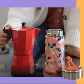 QUOKKA Termohrnek se sítkem Boost 400 ml Exotic Pink / Nerezová ocel /