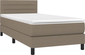 vidaXL Box spring postel s matrací a LED 90x190 cm textil [3133201] Barva: tmavě hnědá