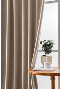 Světle hnědý zatemňovací závěs VELVET 140x250 cm Zavěšení: Řasící páska