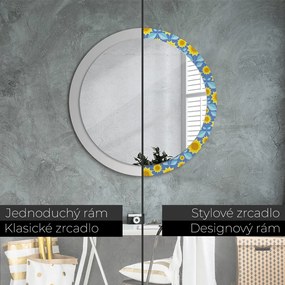 Kulaté dekorativní zrcadlo Geometrické slunečnice fi 90 cm