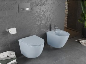 Mexen Lena WC mísa Rimless se sedátkem slim, duroplast, šedo-modrá matná - 30224069
