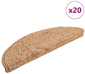 Schodové rohože 20 ks 56 x 17 x 3 cm béžové, půlkulaté 3365839