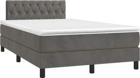 Box spring postel s matrací tmavě šedý 120x190 cm samet 3269856