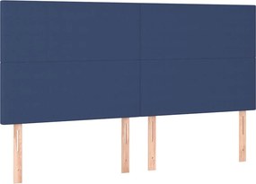 Box spring postel s matrací modrá 200x200 cm textil 3131303