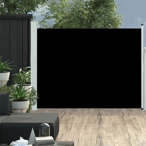 Zatahovací boční markýza/zástěna na terasu 140 x 500 cm černá,  48394