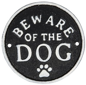 Cedulka BEWARE OF THE DOG 12 cm