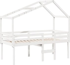 Patrová postel se střechou bílá 80 x 200 cm masivní borovice 3282056