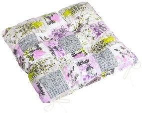 Bellatex Sedák Adéla prošívaný 40x40 cm Patchwork lila