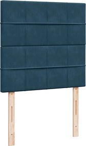 Box spring postel s matrací modrá 90 x 200 cm samet 3293114