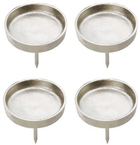 ADVENT Sada bodců na svíčku 8 cm 4 ks - stříbrná