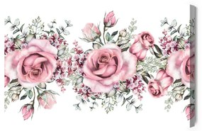 Obraz Okvětní Lístky Růží Malované Vodovými Barvami Nedostatek Nedostatek Přírodní plátno 40x30