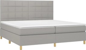 Box spring postel s matrací světle šedá 200 x 200 cm textil 3142361