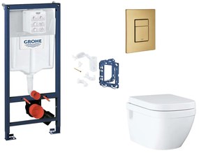 Grohe Rapid SL - Set předstěnové instalace, klozetu, sedátka SoftClose, tlačítka Skate Cosmopolitan a sady pro vhazování tablet, kartáčovaný Cool Sunrise SANI11BB4159