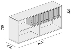 PLAN Skříňka nízká otevřená dlouhá BLOCK Wood