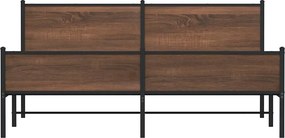Kovový rám postele bez matrace hnědý dub 160 x 200 cm 3301414