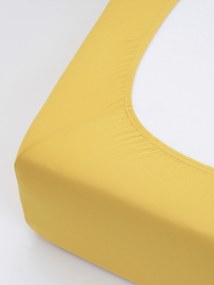 MK Lůžkoviny Jersey prostěradlo s elastanem Deluxe 220 × 200 cm – hořčicové
