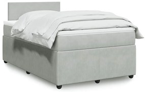 Box spring postel s matrací světle šedá 120x190 cm samet 3289980