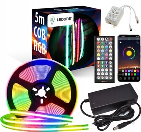 Led pásek 12V 5 m Rgb Cob Bluetooth Mobilní Aplikace Dálkový Ovladač Hudba sada
