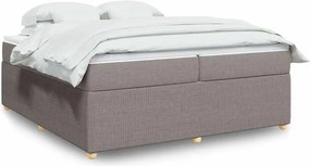 Box spring postel s matrací taupe 200x200 cm textil 3285599