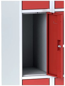Alfa 3 Šatní skříňka S6 s úložnými boxy, 6 boxů, 1800 x 600 x 500 mm, otočný zámek, tmavě šedé dveře